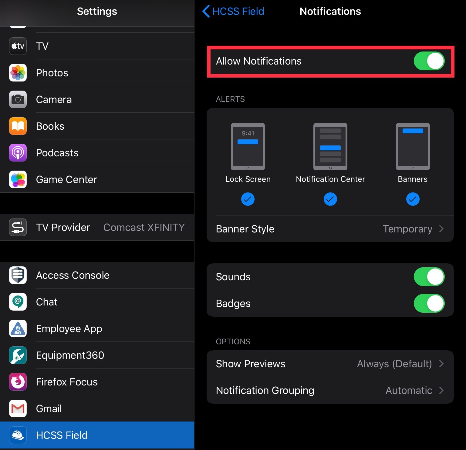 How to Enable Push Notifications for HCSS Field on iOS Devices