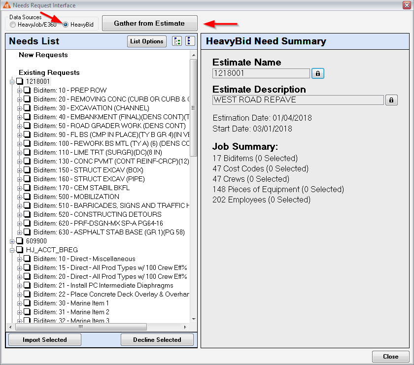 How to Import Information from HeavyBid Estimates