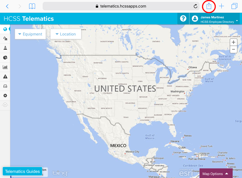 How to Add HCSS Telematics to Home Screen - Mobile