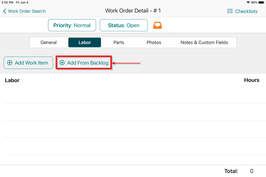 How to Add Backlog Items to Work Order Within Mobile Mechanic