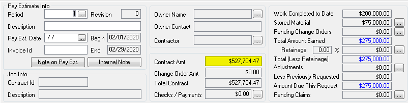 How to Change the Contract Amt in Pay Estimate Summary