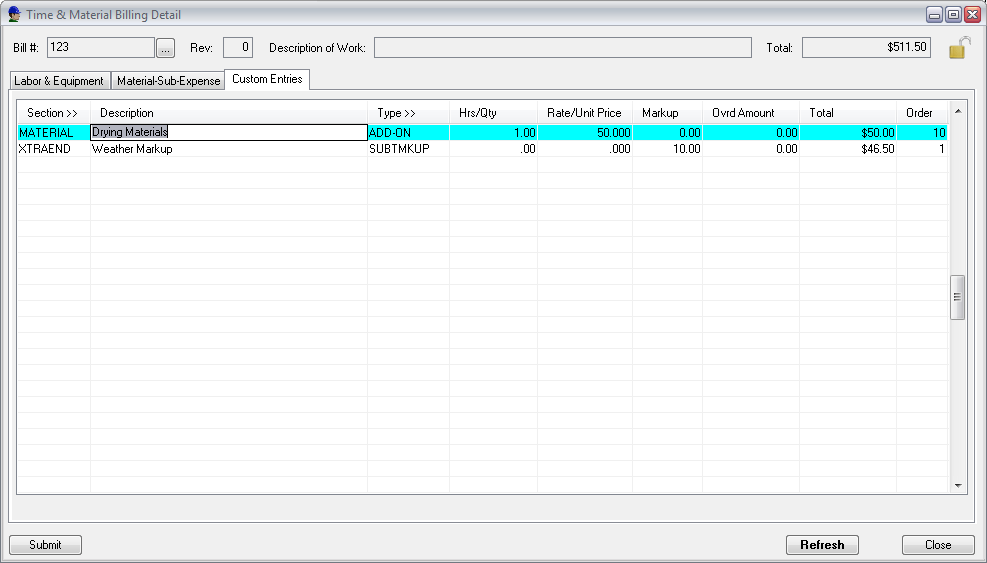 How to Add Custom Entries to Any T&M Bill