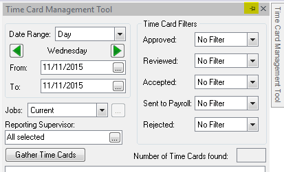 How to Pin/Unpin the Time Card Management Tool?