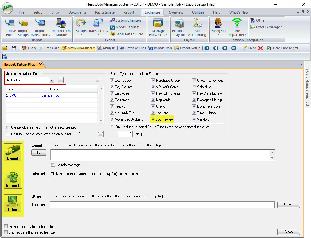 How to send Job Review changes to HeavyJob Field