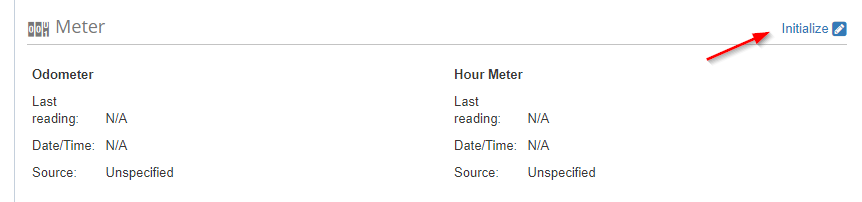How to initialize meter readings in HCSS Telematics