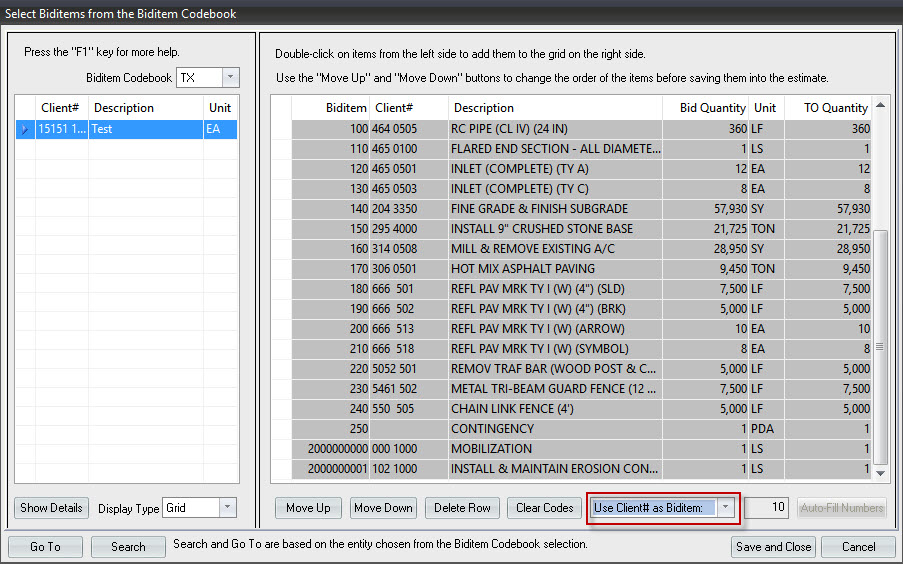 How to Use the Client Number as the Default Biditem Number when ...