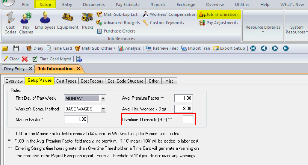 How to Setup Overtime Thresholds