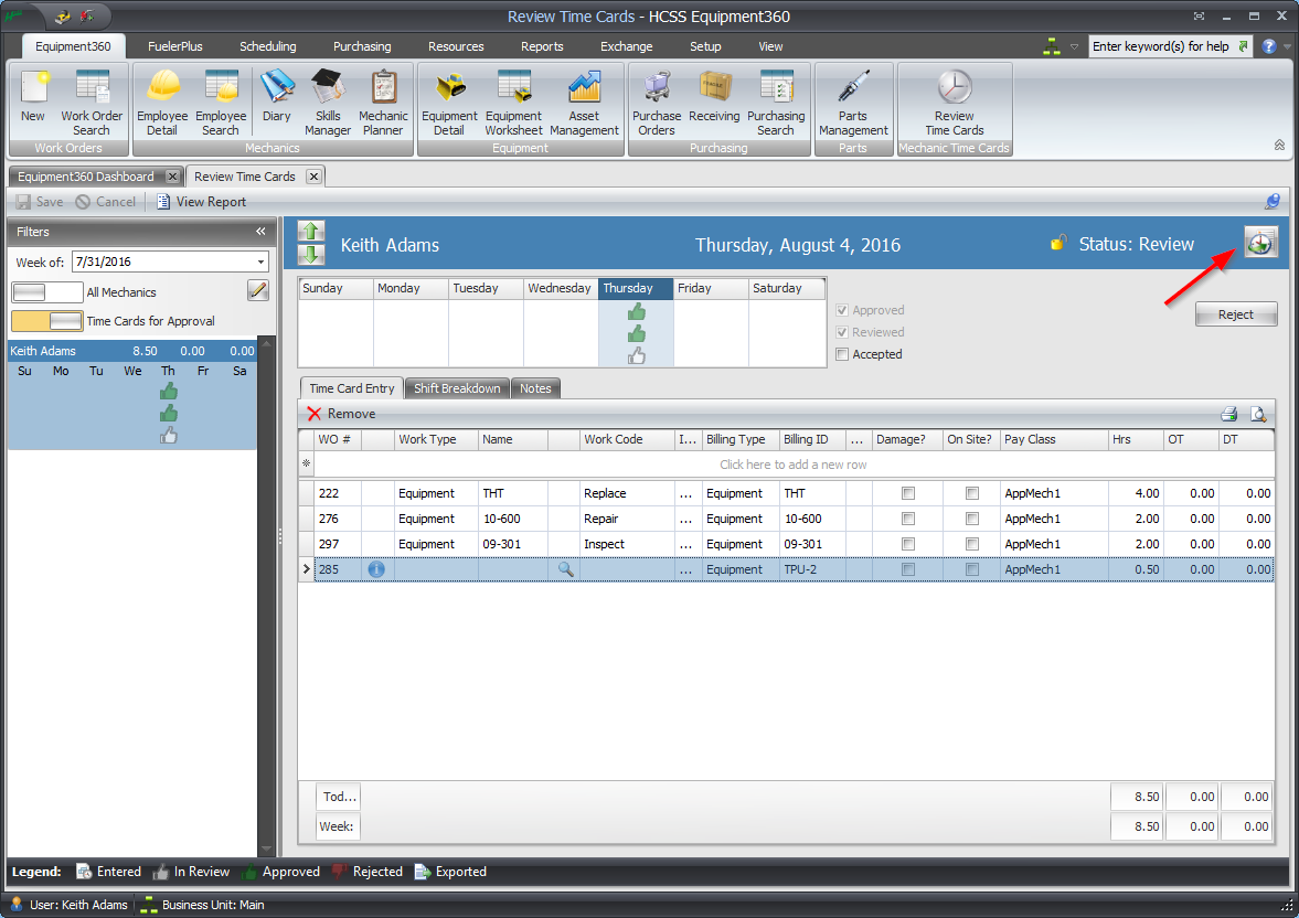 How to Generate the Time Card History Report