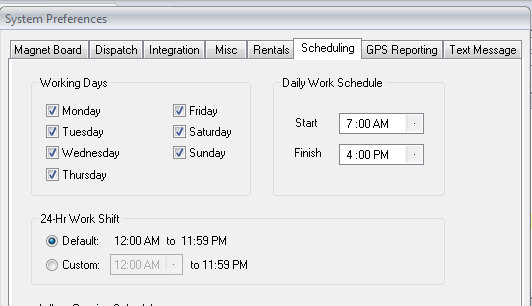 How to Change Default Shift Start and End Time for Schedules