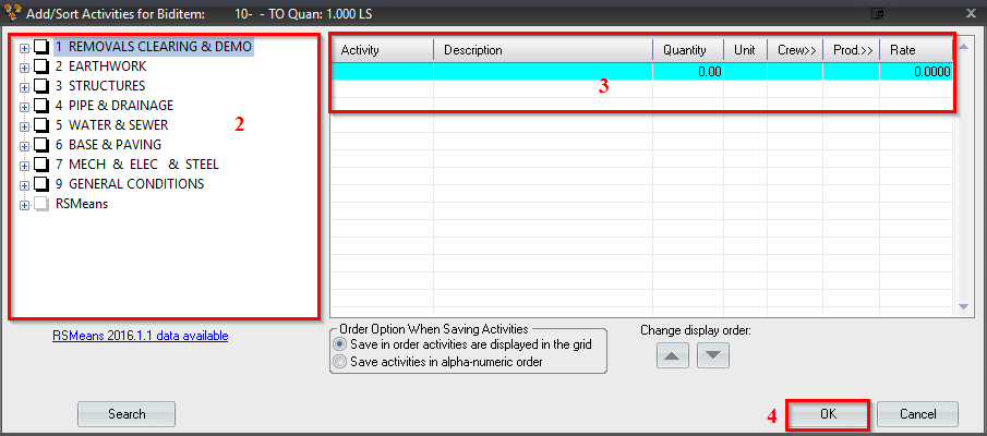 How to Add an Activity to a Biditem