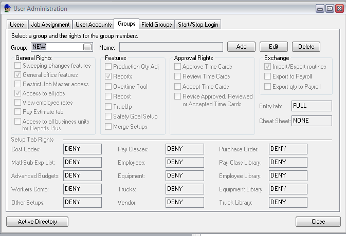 Minimum HeavyJob User Permissions to Run TrueUp in Dispatcher