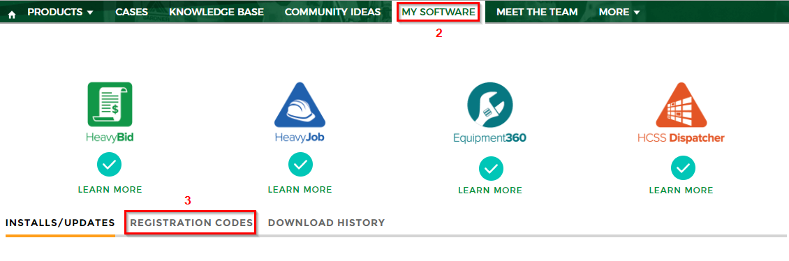 How to Find/Look Up HCSS Registration Codes