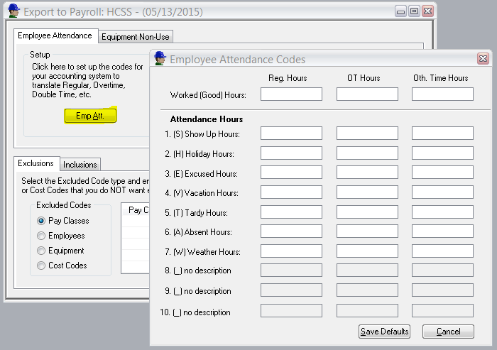 How to Define Accounting Codes for Employee Attendance when Exporting ...