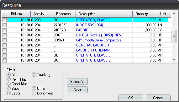 How to Assign Cost Codes to Resources Using the Extract Resources Screen