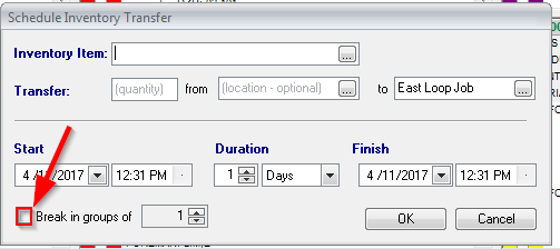 How To Individually Schedule Inventory Transfers In Groups