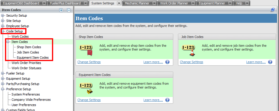 How to Set Up Item Codes