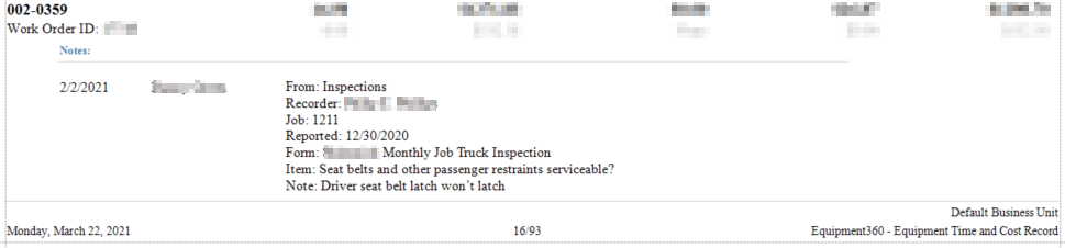 How to Generate a Report with Work Order Notes