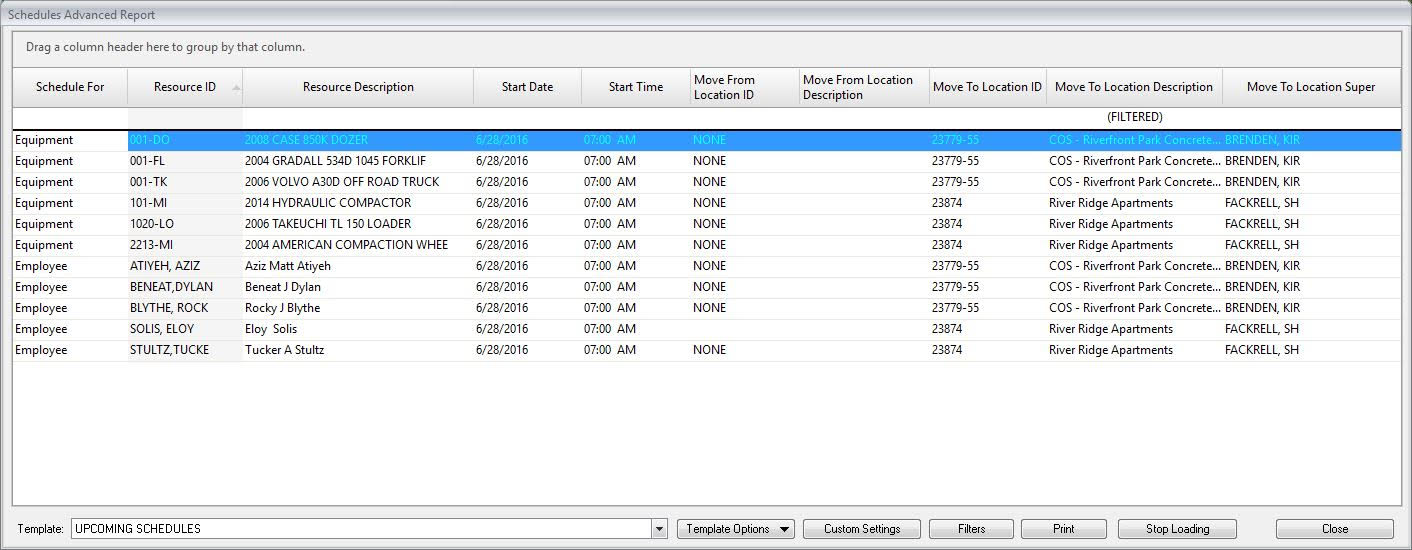 How to Use the Advanced Schedules Report