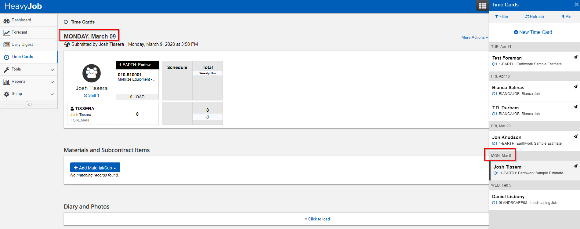 How to Determine Which Time Cards Need Attention on the HCSS Apps Dashboard