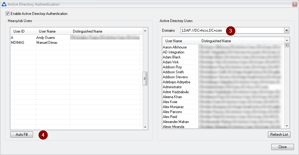How to Apply Active Directory Distinguished Names to HeavyJob Manager Users