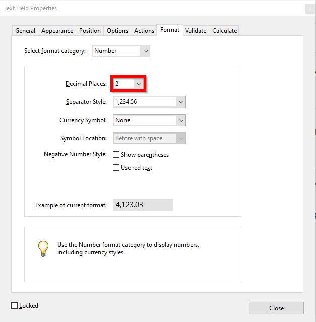 How to Change the Number of Decimal Places a Smart Form Displays