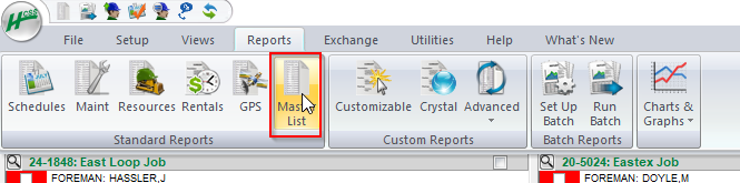 How to View The Master List Reports