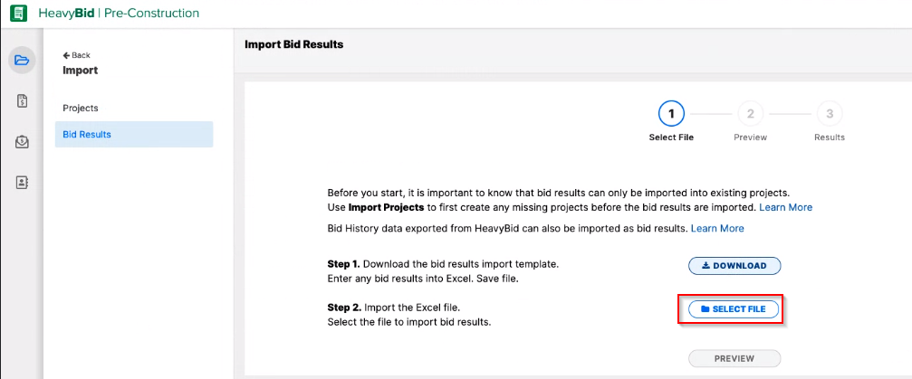 How to Import Bid Results From HeavyBid Into HeavyBid Pre-Construction