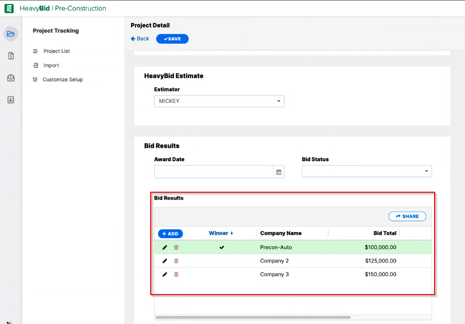 How to Import Bid Results From HeavyBid Into HeavyBid Pre-Construction