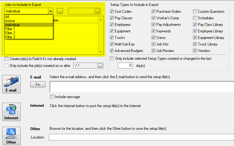 How to Export Setup Files from HeavyJob Manager to Field