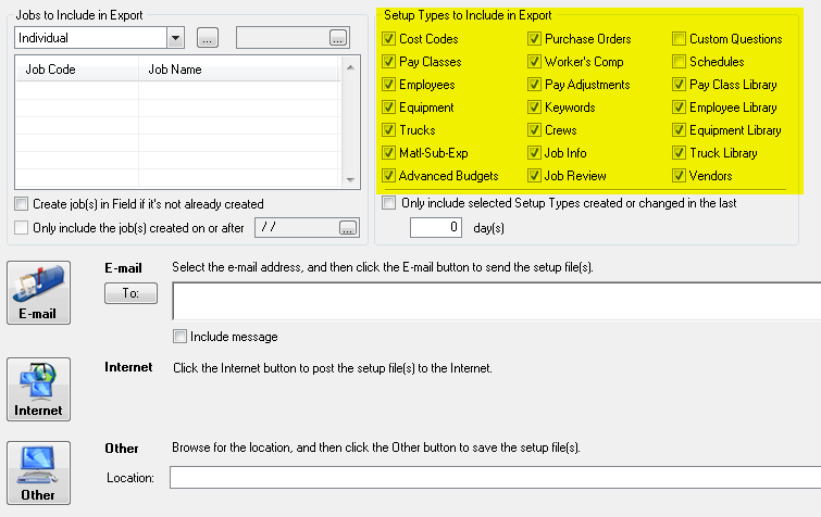How to Export Setup Files from HeavyJob Manager to Field