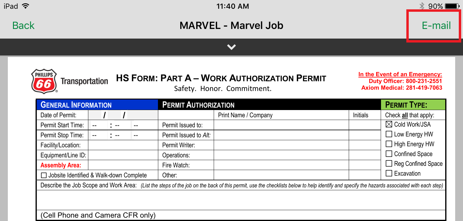 How to E-mail Fill-in Forms in HCSS Field