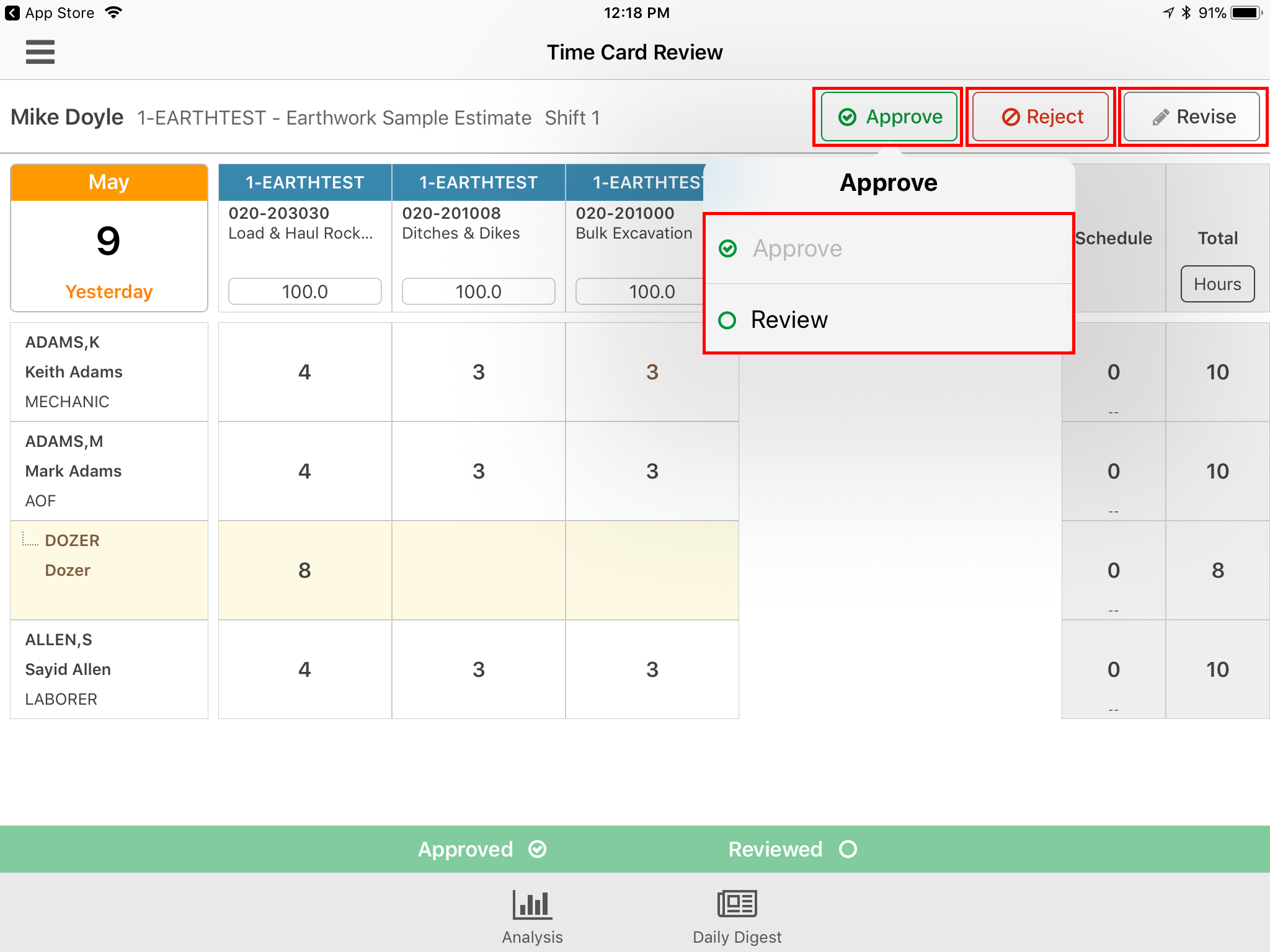 Overview: How to Use Time Card Review