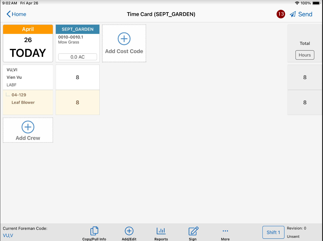 How to Create a Time Card in HCSS Field