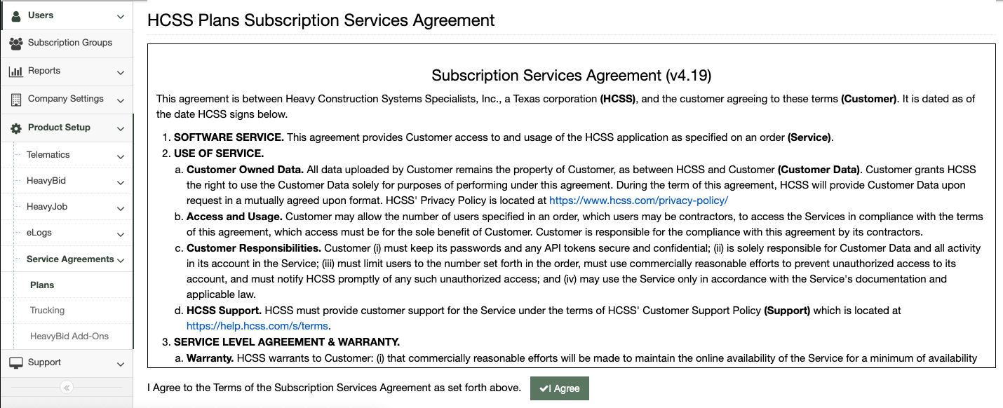 How to Sign the Subscription Services Agreement to Enable Plans