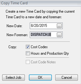 How to Copy a Time Card in HeavyJob Manager