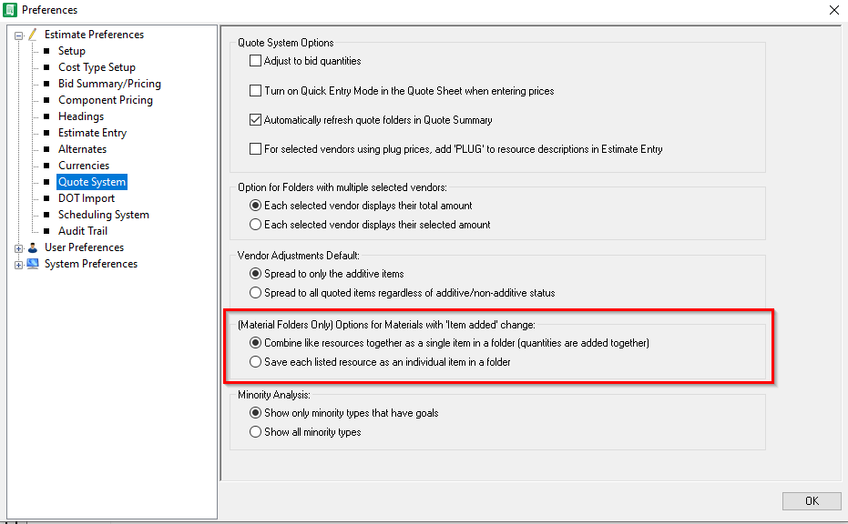 How to Configure the Descriptions of Resources in Quote Folders