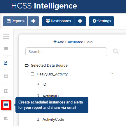 How to Schedule HCSS Intelligence Reports to Send to Other Users Automatically