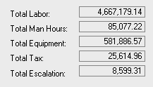 How to View the Total Man Hours and Overtime Hours in an Estimate