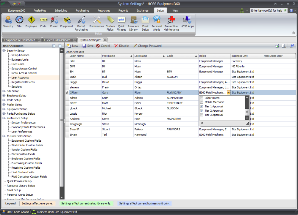 How to Configure Menu Access Control
