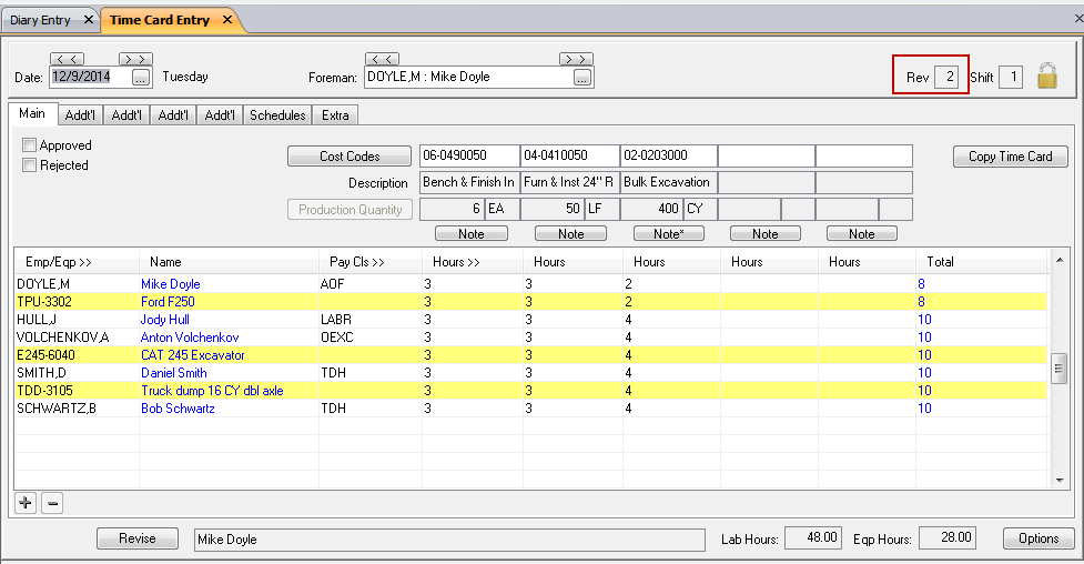 How Time Card Revisions Work and How to Increase the Revision Number