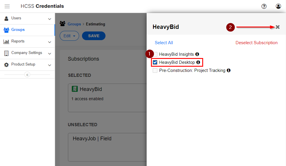 How to Add HeavyBid Desktop Access to an Existing Subscription Group