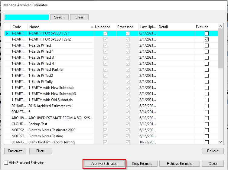 Overview: Estimate History