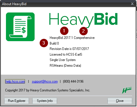 How to Identify the Version/Edition of HeavyBid Installed