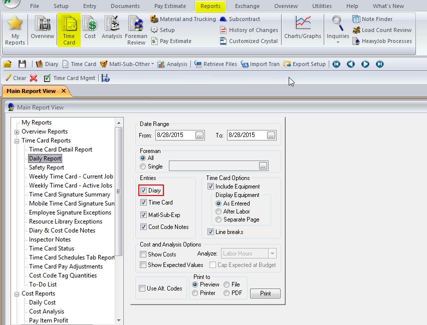 How to Print Diary Notes