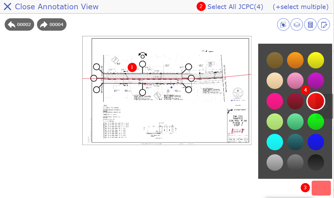 How to Change the Color for a Group of Annotations in HCSS Plans