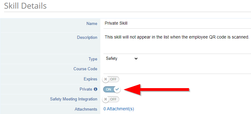 How to Mark a Skill as Private