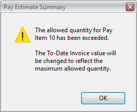 How to Stop Pay Items from Exceeding Budgeted Quantities in Pay Estimate