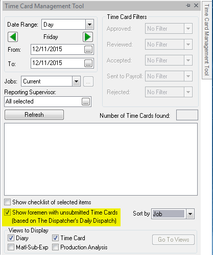How to Use Schedules from The Dispatcher to Identify Unsubmitted Time Cards