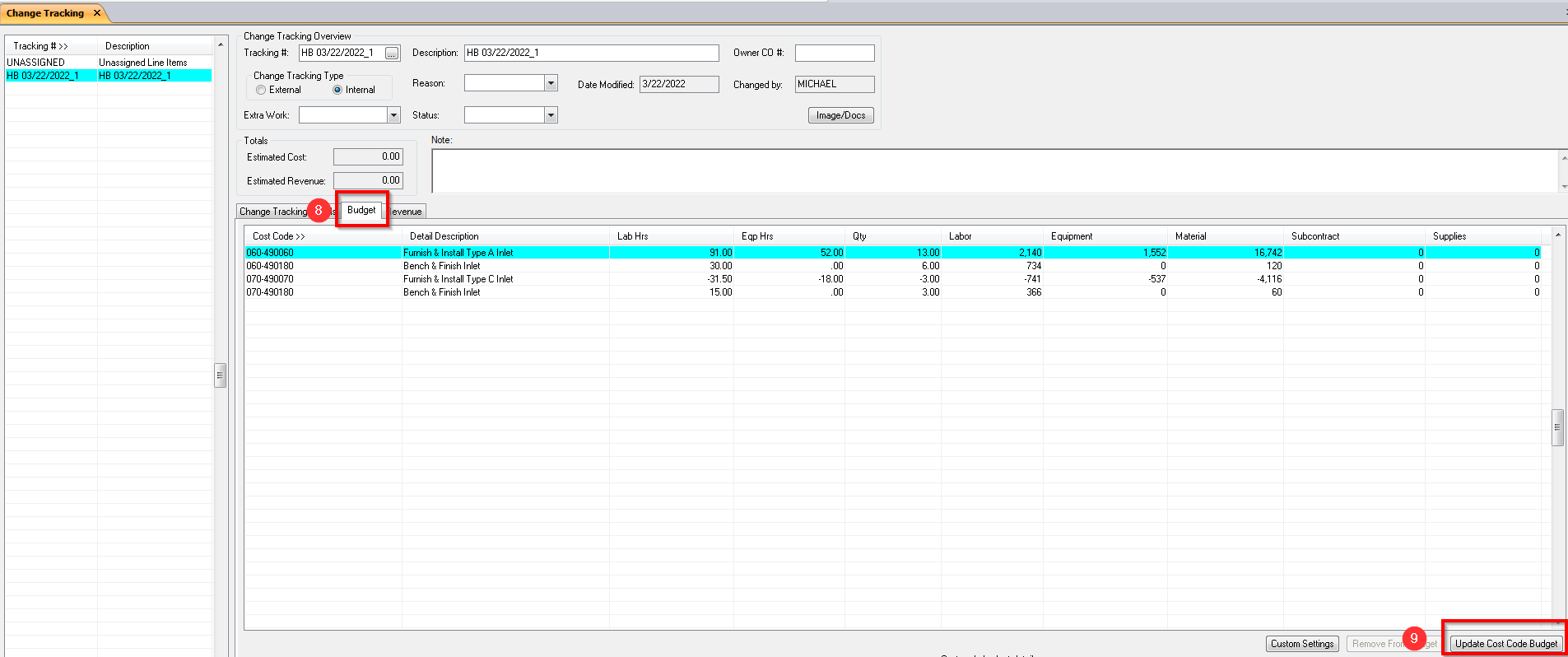 How to Create a Change Tracking Record for HeavyJob from HeavyBid