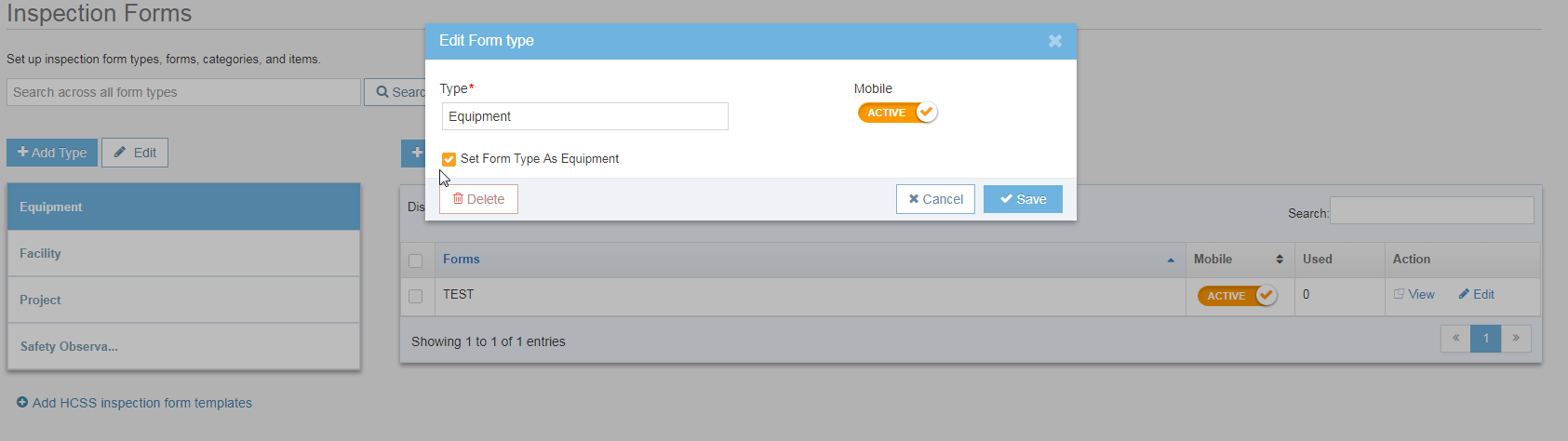 How to Set Inspections Forms for Equipment Inspections